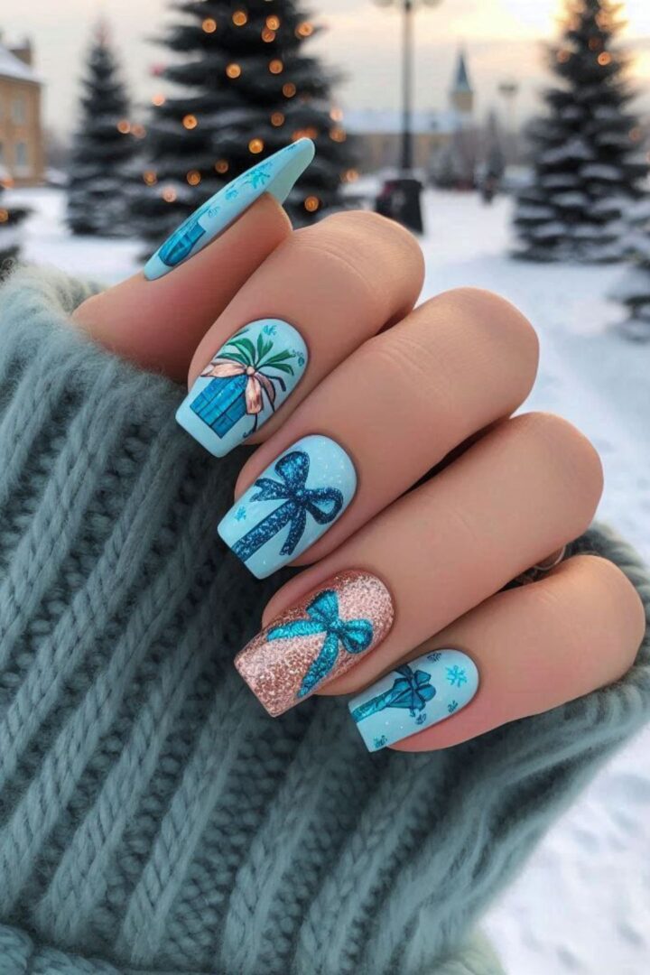 61 Stunning Blue Christmas Nail Ideas for 2025