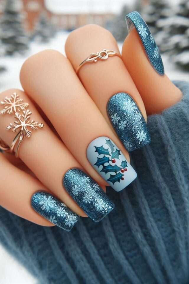 61 Stunning Blue Christmas Nail Ideas for 2025
