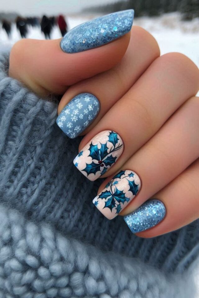 61 Stunning Blue Christmas Nail Ideas for 2025