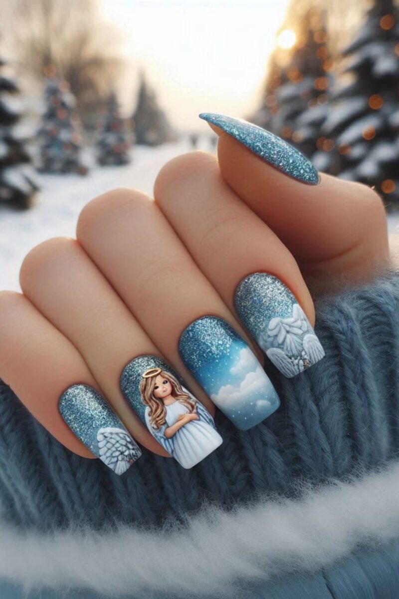 61 Stunning Blue Christmas Nail Ideas for 2025