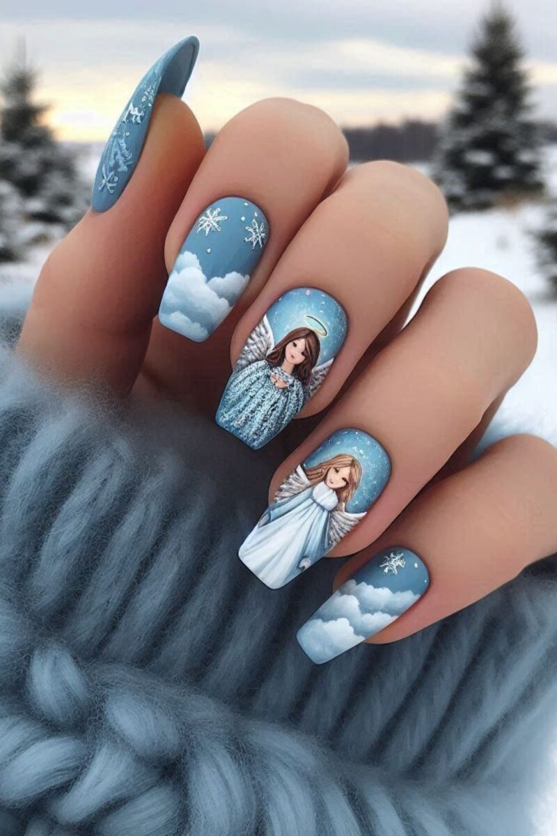 61 Stunning Blue Christmas Nail Ideas for 2025