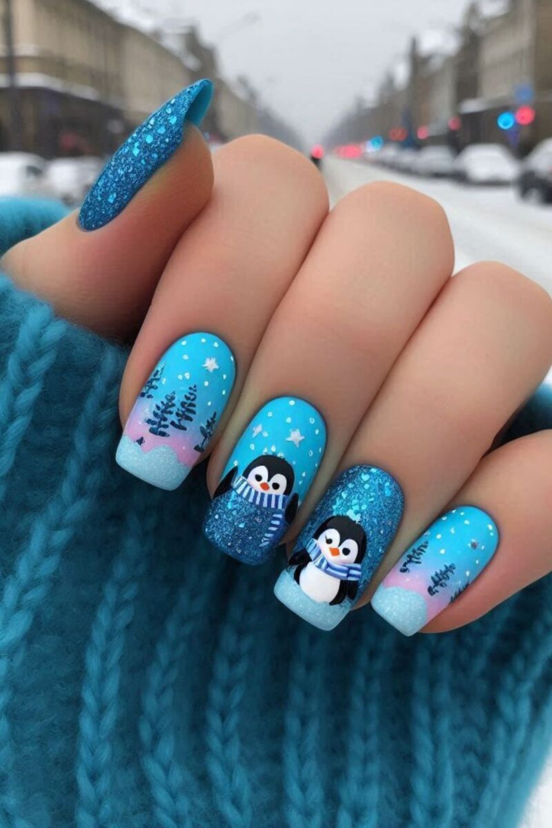 61 Stunning Blue Christmas Nail Ideas for 2025