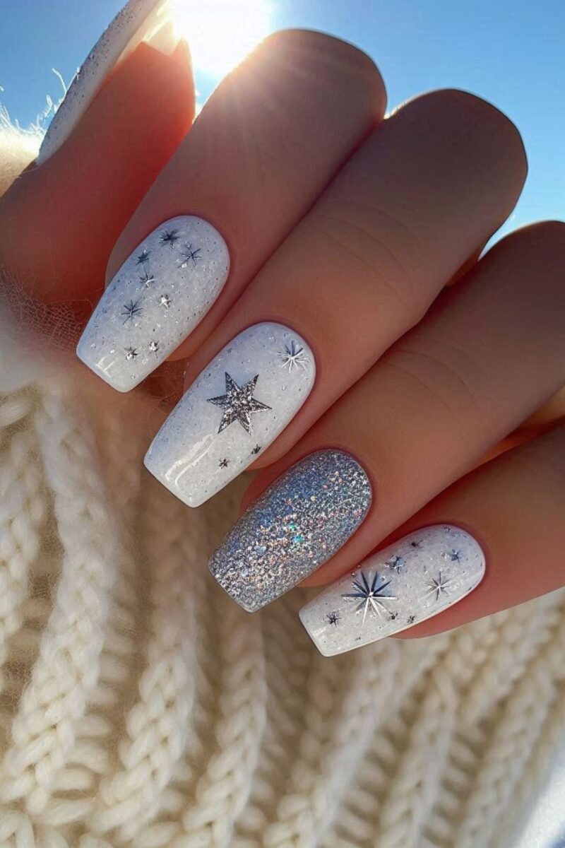73 White Christmas Nail Ideas to Try This Winter
