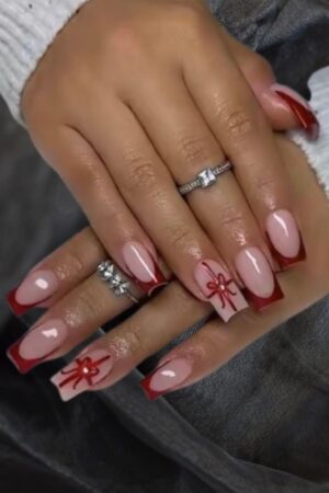 100+ Red Christmas Nails for a Festive Winter Look